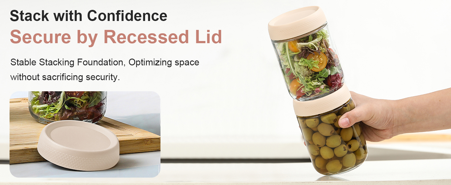 Amazon.com: NETANY 6-pack 16oz Glass jars with Airtight Lids, Overnight Oats Containers with ...