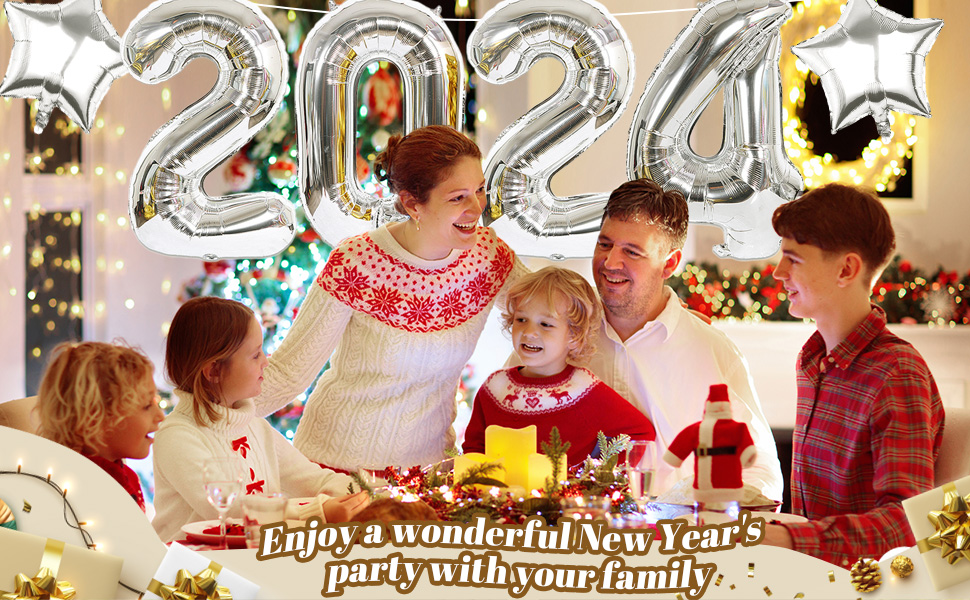 Amazon.com: 2024 New Years Decorations,42 Inch Silver Balloons,Balloons ...
