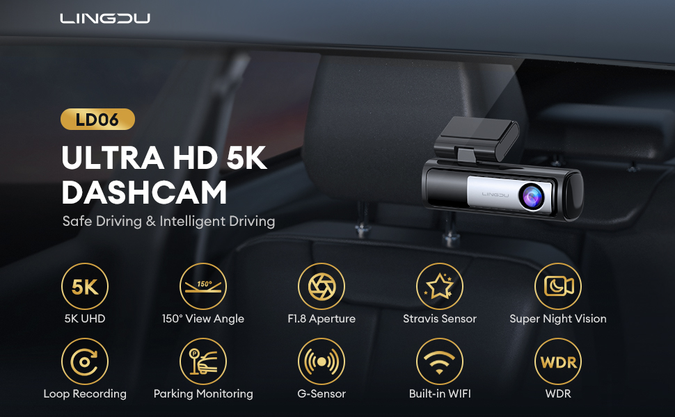Amazon.com: LD06 5K/4K/2.5K Dash Cam 5GHz WiFi&GPS, Enhanced Super Night Vision with WDR and ...