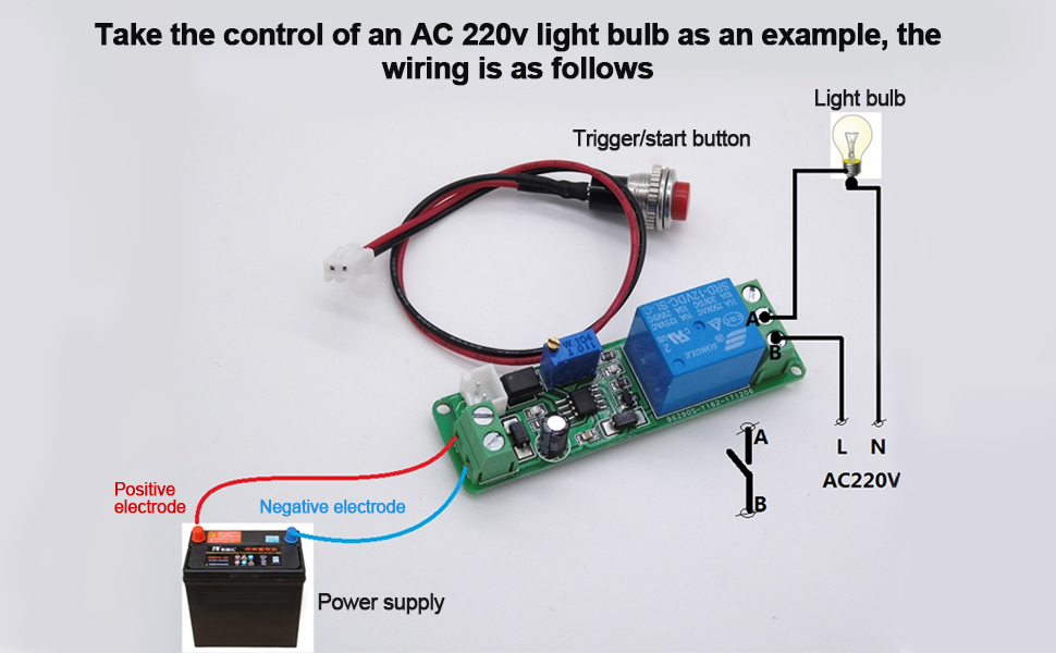 Jadeshay DC 12V Adjustable Timer Delay Module, High Precision Turn Off ...