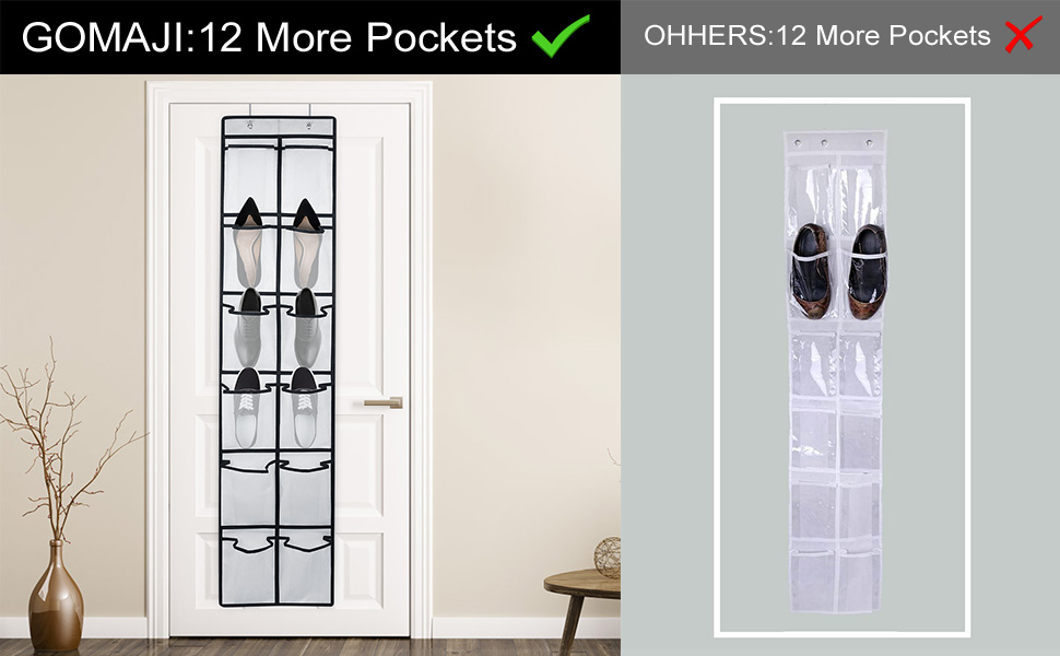 Amazon.com: GOMAJI 12 Large Pockets Over Door Hanging Shoe Organizer : Home & Kitchen