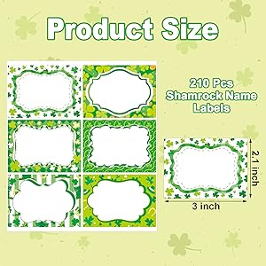 Amazon.com: 210 Pcs St. Patrick's Day Name Tags Green Shamrock Self ...