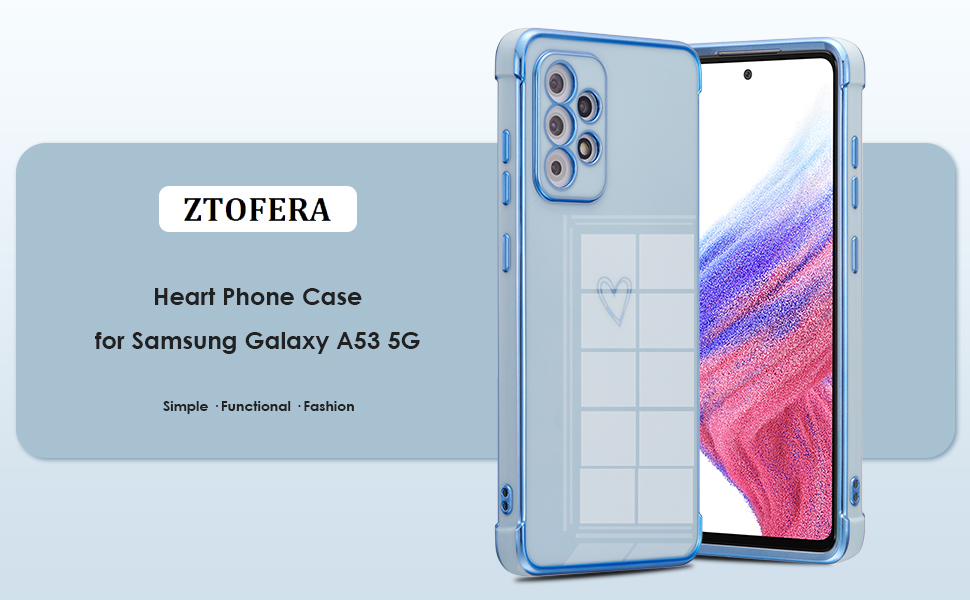 Amazon.com: ZTOFERA Designed for Samsung Galaxy A53 5G Case,Cute Plating Edge Love Hearts ...
