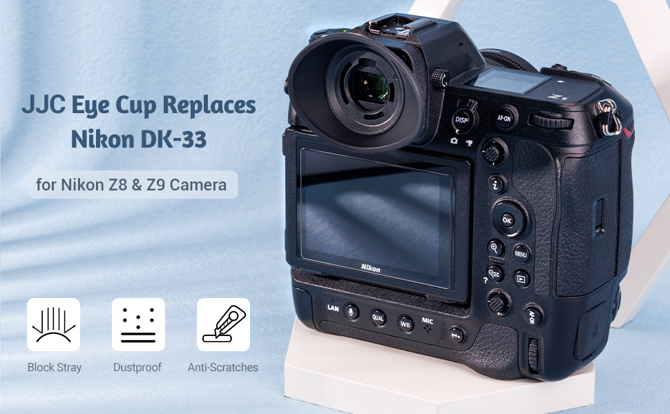 JJC EN-DK33 Camera Eyecup Eyepiece for Nikon Z9 Z8 Z F Zf Camera, 360° Rotatable, Replaces Nikon ...