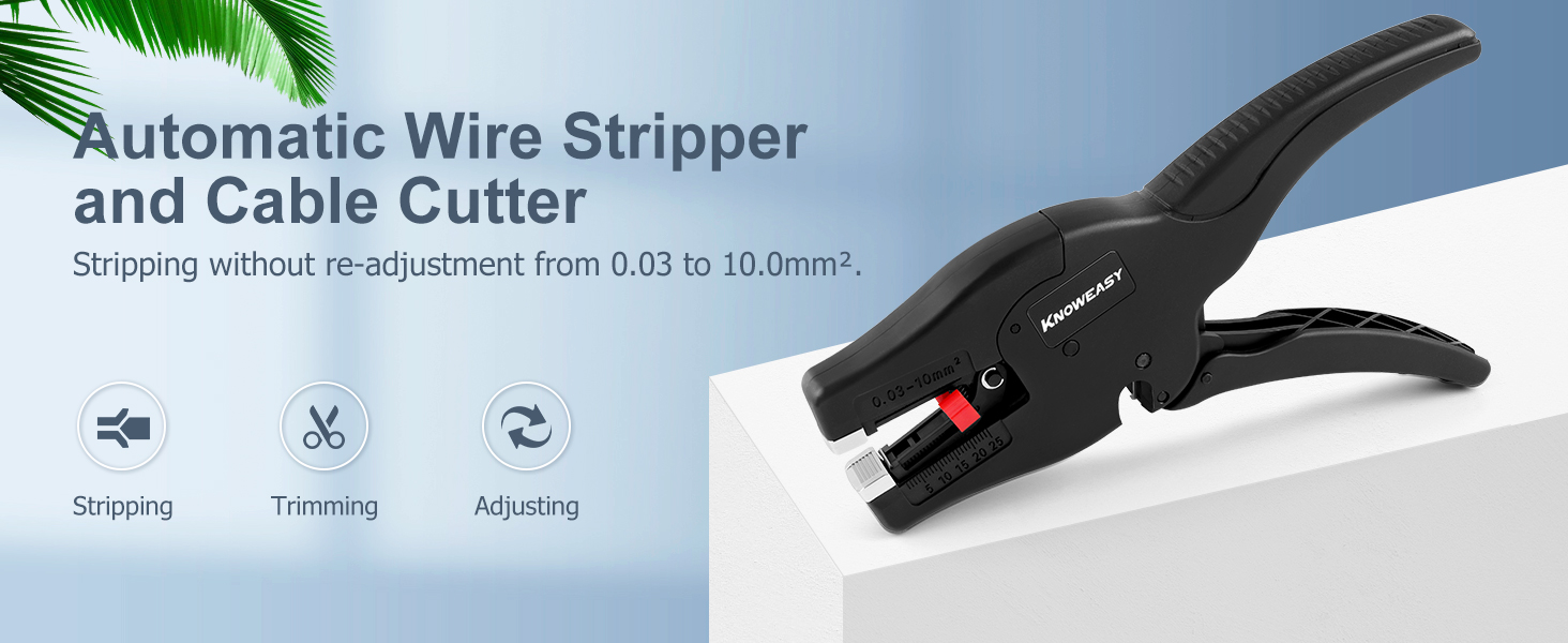 Knoweasy Wire Stripper : 2-in-1 Heavy Duty Wire Stripper Plier and Cutter for 32-7 AWG (0.03mm² ...