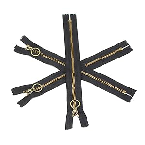 Amazon.com: YaHoGa 10PCS 12 Inch (30cm) #5 Antique Brass Plated Metal Zippers Bulk Close End ...