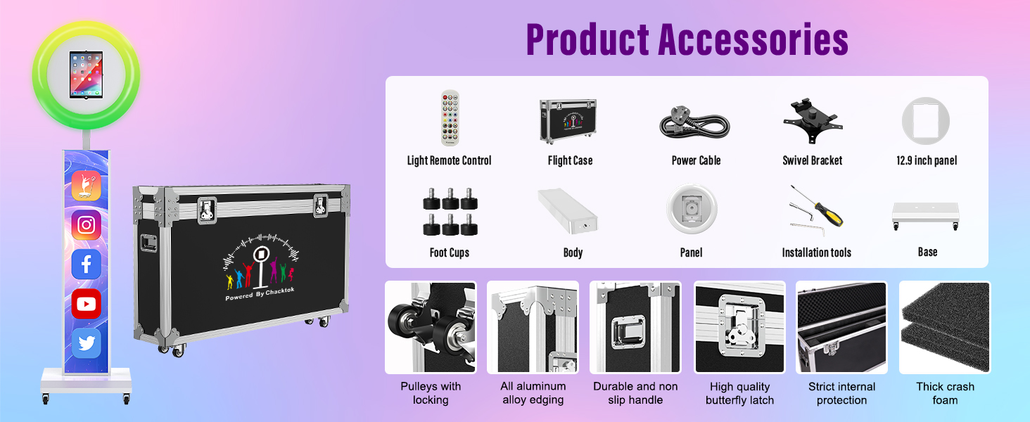 Amazon.com : JIYANG Portable Photo Booth Compatible with Any Ipad,Photo Booth Stand Shell with ...