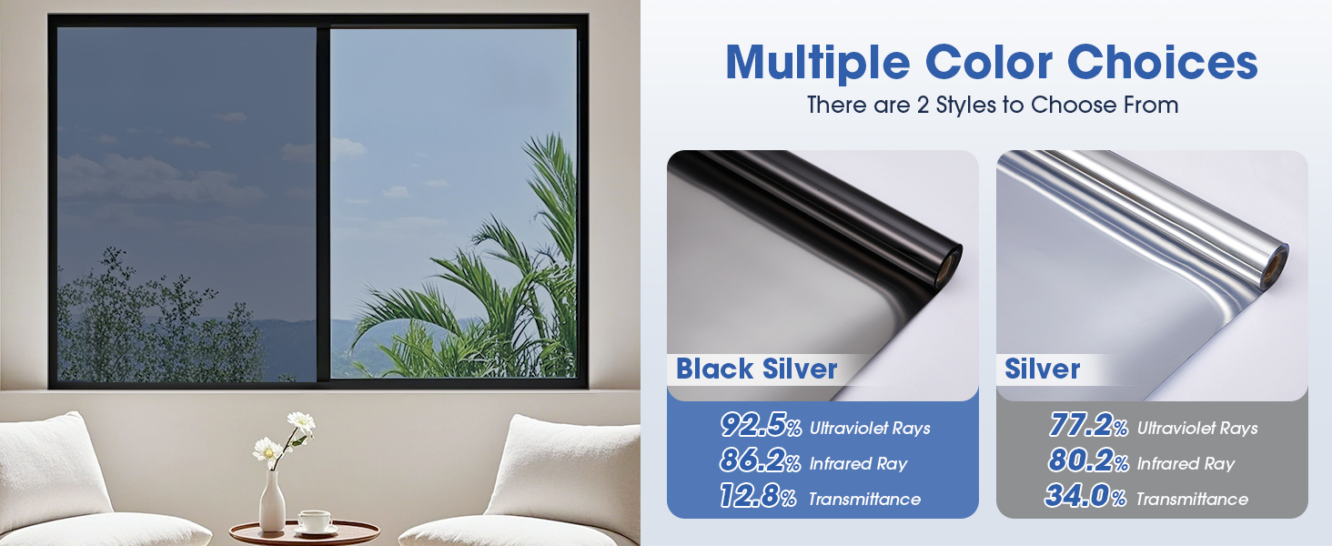 Amazon.com: Coavas One Way Privacy Window Film, Reflective Mirror Window Tint, Sun Blocking UV ...