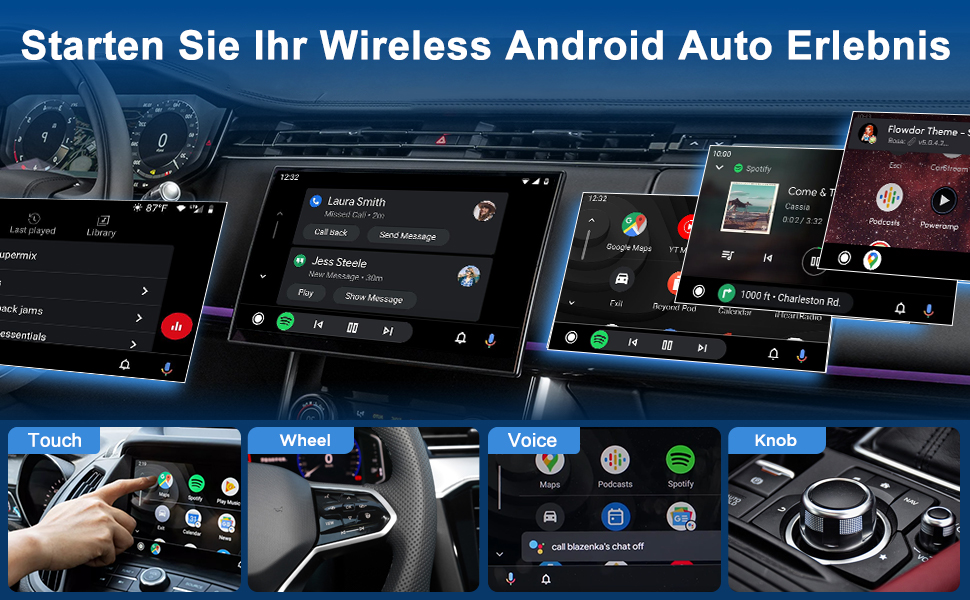 UWECAN Android Auto Wireless Adapter, Wireless Android Auto Adapter ...