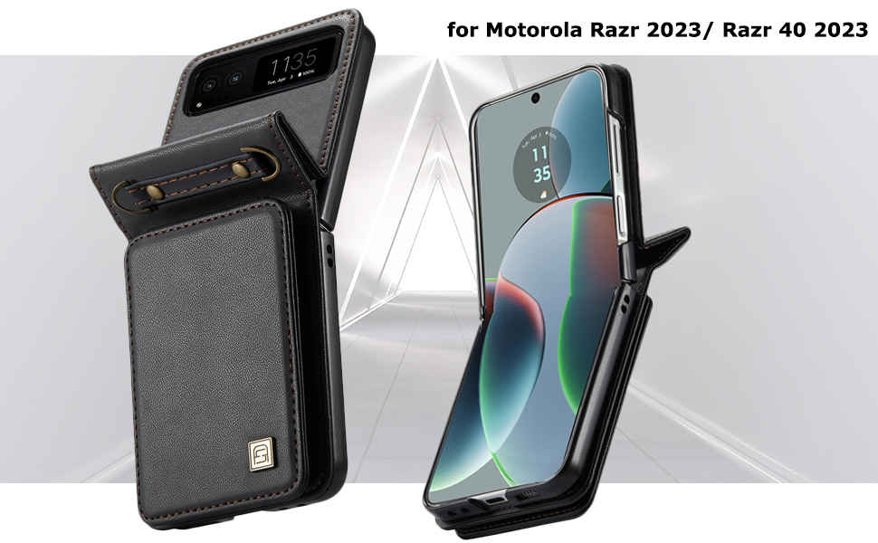 Amazon.com: YQODSZ for Motorola Razr 2023 Case with Card Holder [Crossbody & Hand Strap] Classic ...