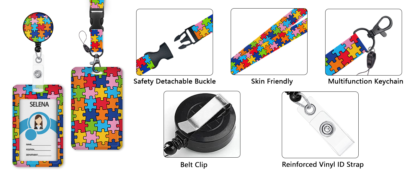 Amazon.com : ID Badge Holder with Breakaway Lanyard, Lanyards for ID ...