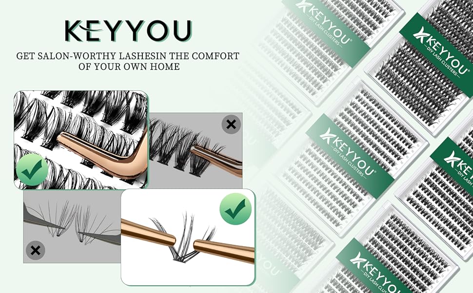 Amazon.com: Lash Clusters 300pcs Individual Lashes 30D+40D+50D 0.07C Curl 10-18MIX DIY Eyelash ...