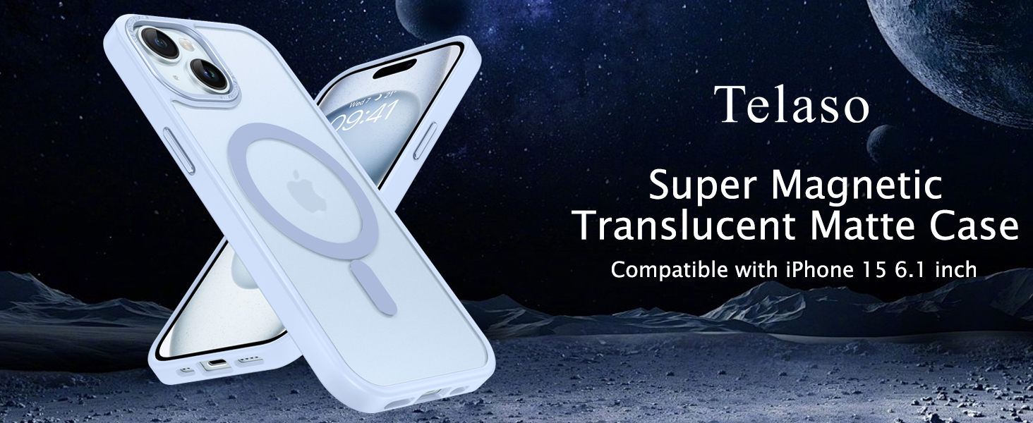 Amazon.com: Telaso for iPhone 15 Case, iPhone 15 Phone Case Compatible with Magsafe Translucent ...