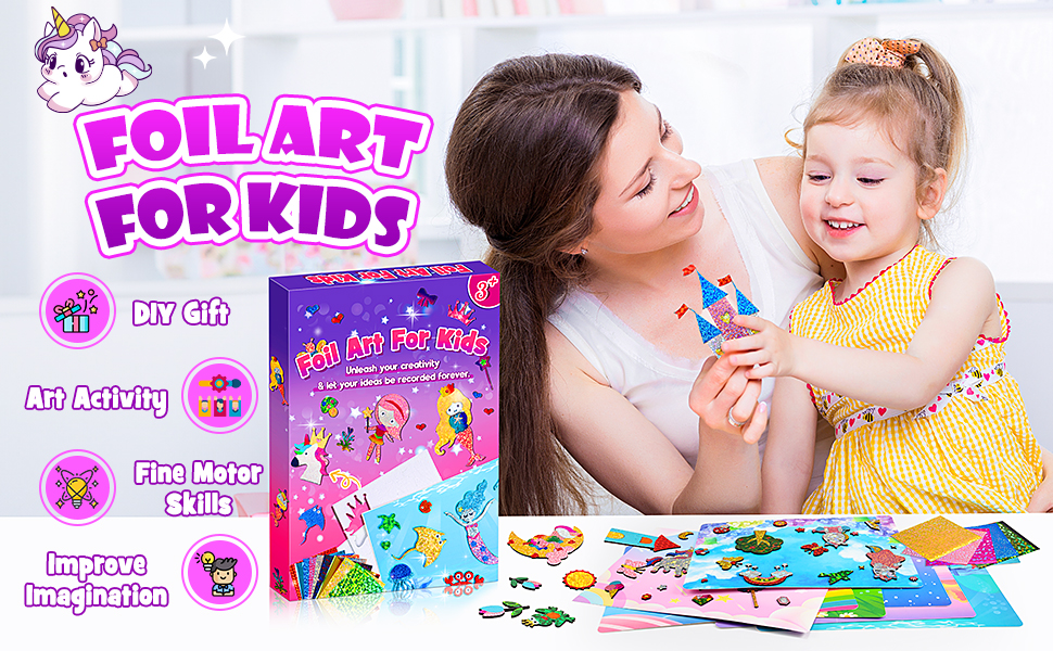 Amazon.com: ZapWhiz Foil Art Kit - Arts and Crafts for Kids Ages 8-12 ...