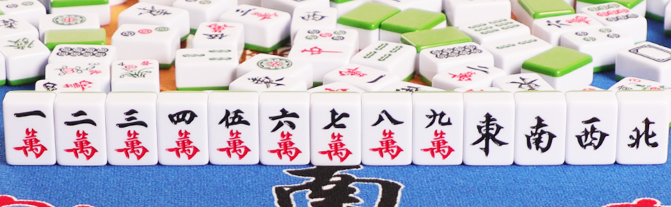 Amazon.com: GUSTARIA Chinese Mahjong Set, X-Large Mahjong Tiles Set (Green,1.6"), Complete ...