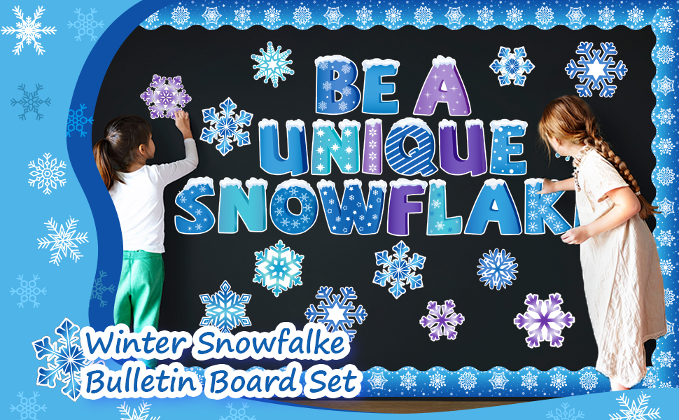 Amazon.com : Kepeel Winter Snowflake Bulletin Board Classroom ...