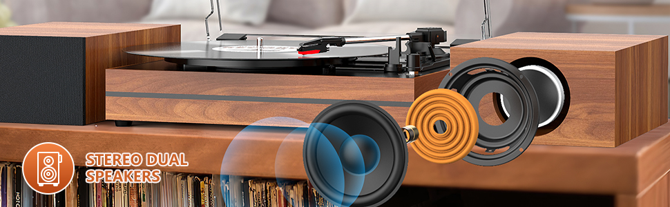 Amazon.com: Vintage Record Player with External Speakers Belt-Drive ...