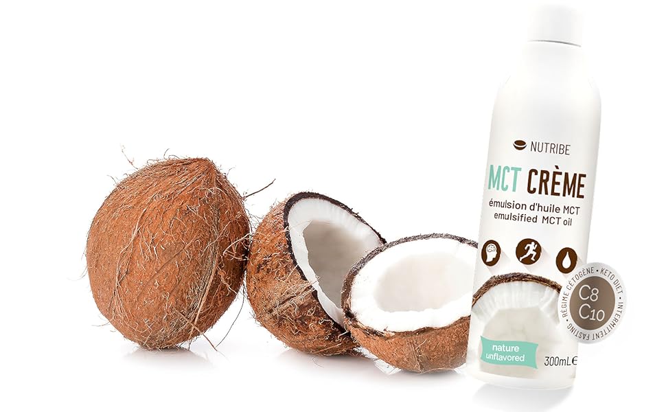 Nutribe MCT CREME | C8 C10 MCT-Öl Emulsion – 3X mehr ketone, Großartige energiequelle | Gehirn ...