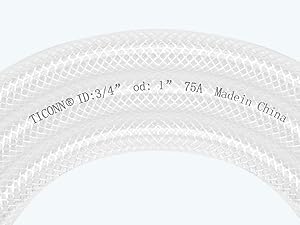 Amazon.com: TICONN Clear PVC Tubing, High Pressure Tubing Heavy Duty Braided Reinforced Flexible ...