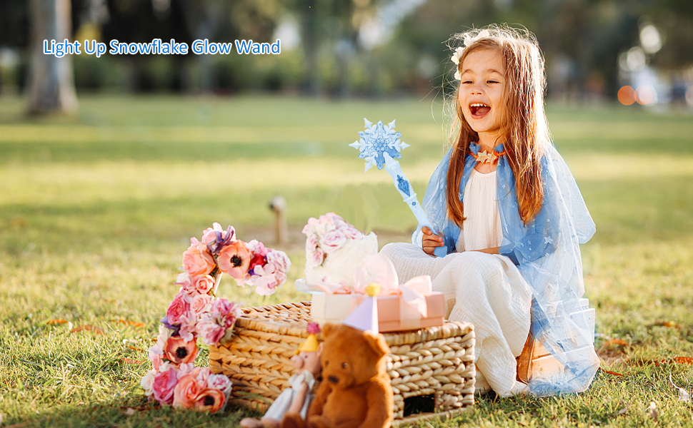 Amazon.com: Toddmomy Light Up Snowflake Glow Wand Snowflake Wand ...