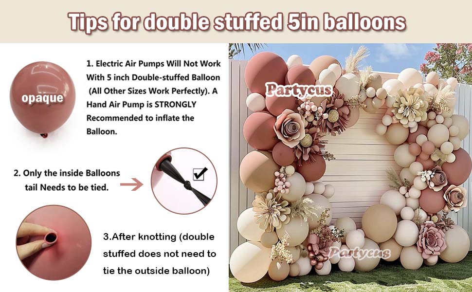 Amazon.com: Dusty Rose Balloon Garland Double Stuffed Mauve Pink Cream White Sand Tan Balloon ...