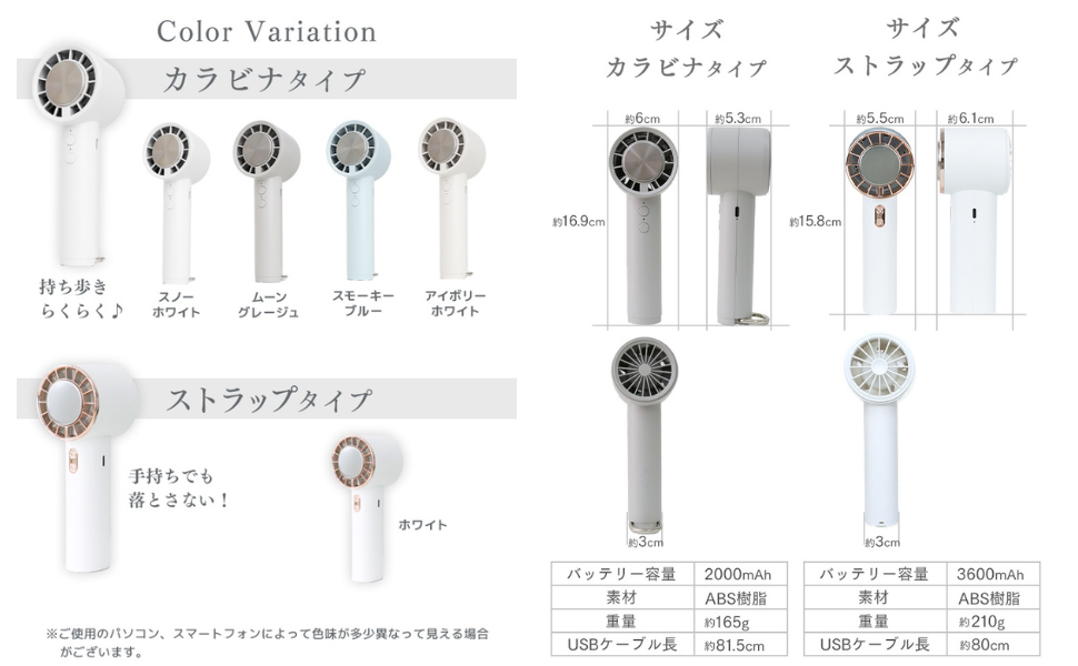 Amazon | WEIMALL ハンディファン 冷却プレート 扇風機 小型 10段階風量調節 軽量 4in1機能搭載 カラビナ付き 接触冷感 USB充電式 大容量バッテリー ムーングレージ ...
