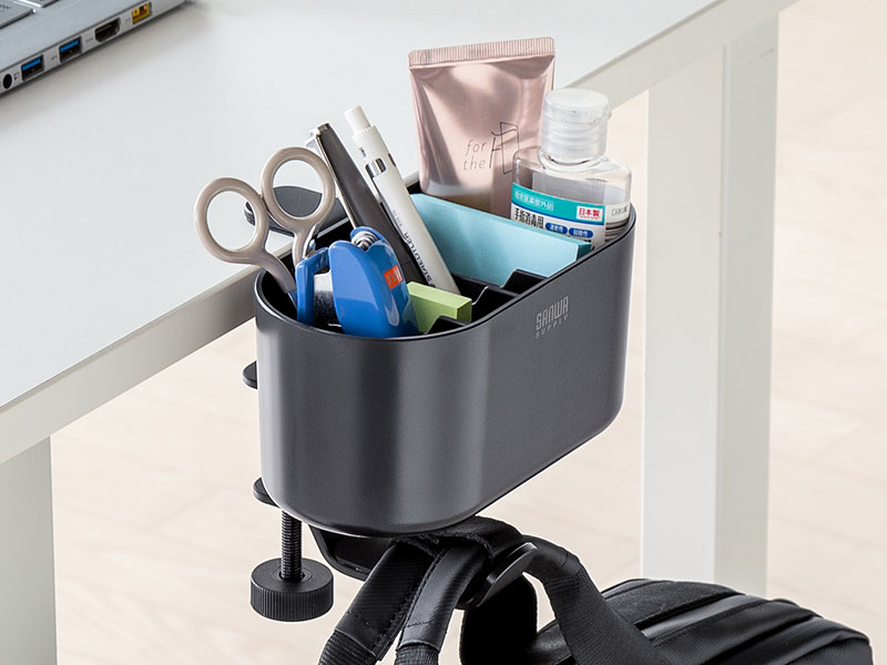 Amazon.co.jp: サンワダイレクト ドリンクホルダー デスク カバン掛け 机 耐荷重5kg クランプ ブラック 1個 200-STN070BK : 車＆バイク