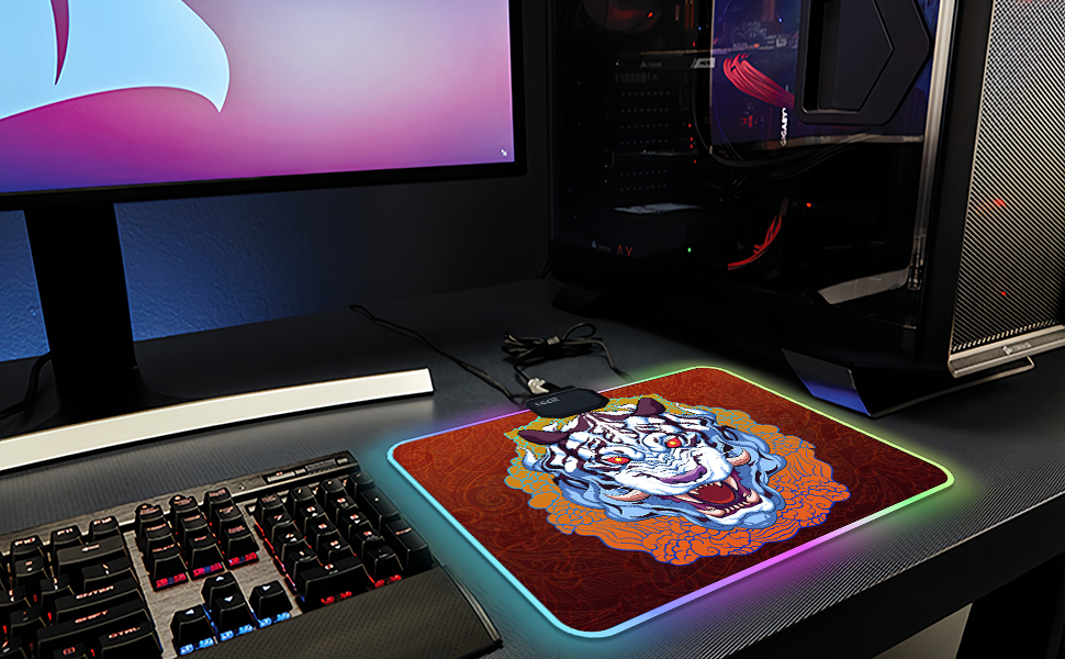 Amazon.com: BB FUN HOUSE Anime Gaming Luminous Mouse Pad, LED Streamer ...