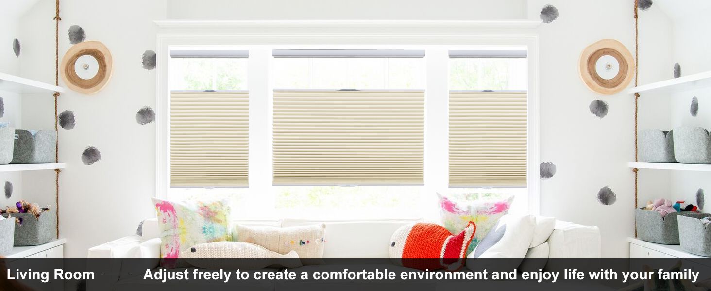 Amazon.com: Persilux Custom Window Blinds Top Down Bottom Up Cellular Shades Cordless Blackout ...