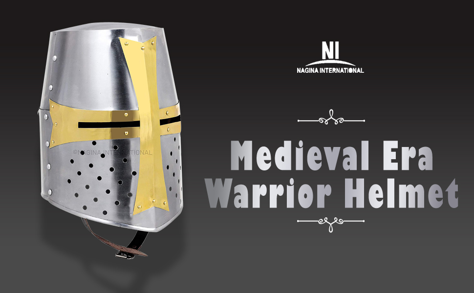 Amazon.com: Nagina International Medieval Era Warrior Helmet | Barbuta ...