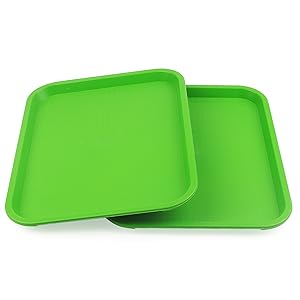 LEXININ 5 Pack 35 x 27cm Green Plastic Fast Food Trays, 13.7 x 10.6 ...