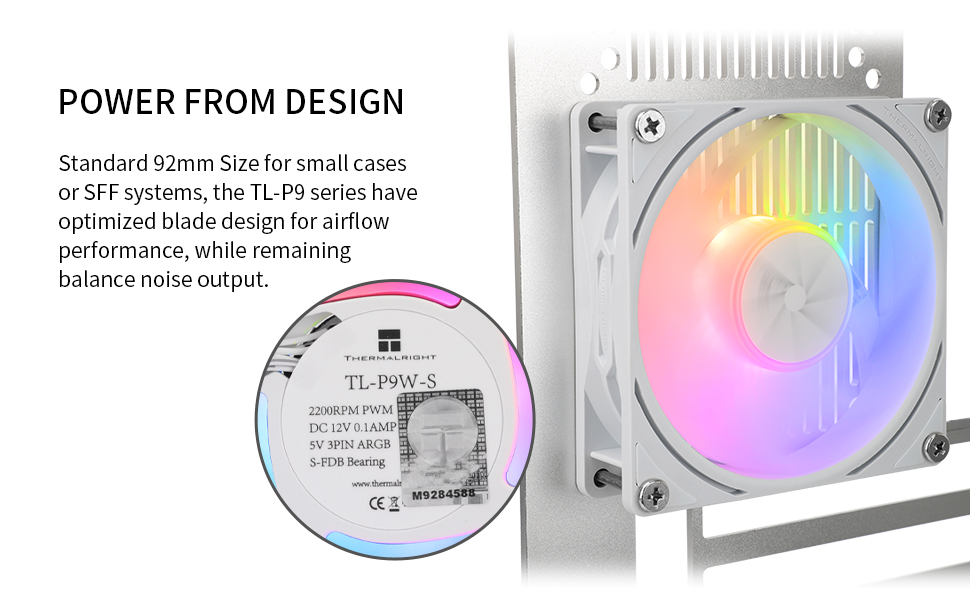 Amazon.com: Thermalrlght TL-P9W-S CPU PWM Fan PC Case Fan, Quiet 4PIN PWM Computer 92mm Fan ...