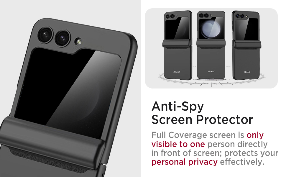 Amazon.com: Miimall for Samsung Galaxy Z Flip 5 Case with Privacy Screen Protector, Full Body ...