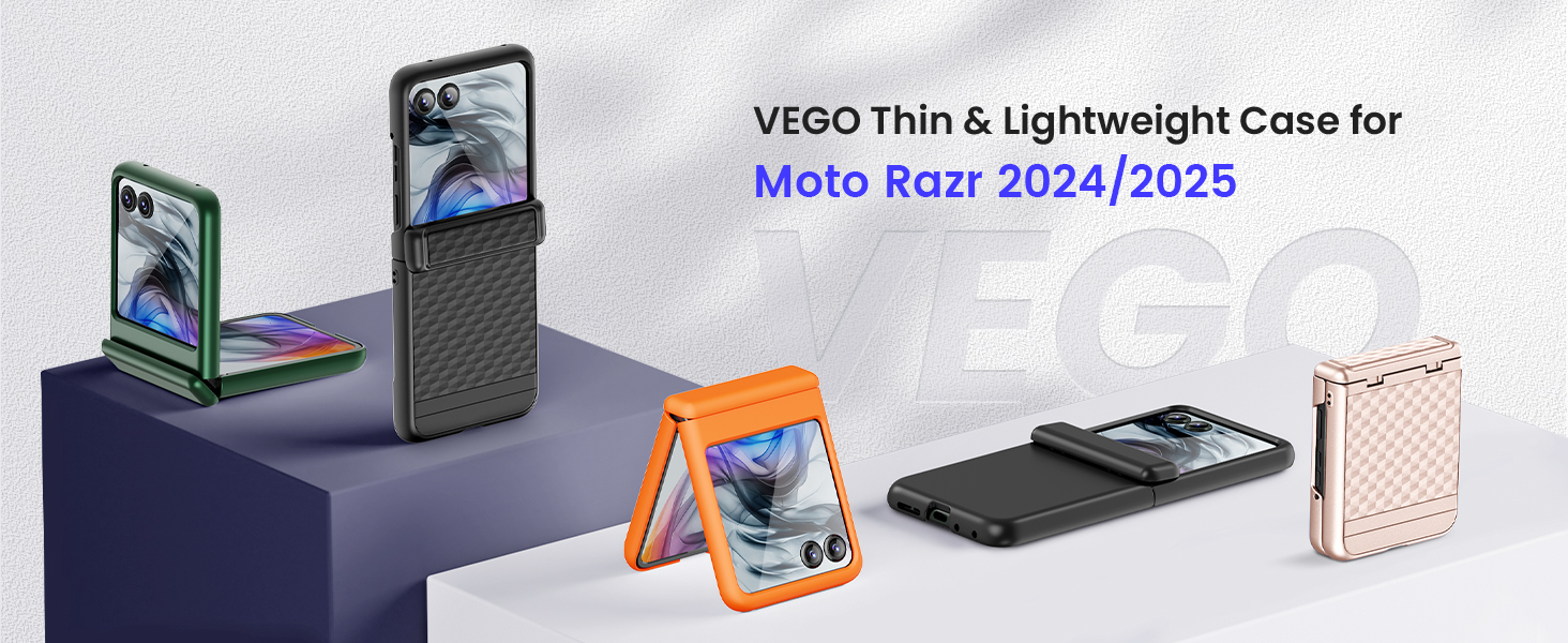 Amazon.com: VEGO for Motorola Razr 2024/2025 Case with Built-in Screen Protector [Hinge ...