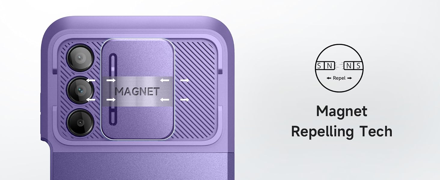 Amazon.com: SURITCH for Samsung Galaxy A15 Case with Magnetic Camera Slide Cover & Adjustable ...