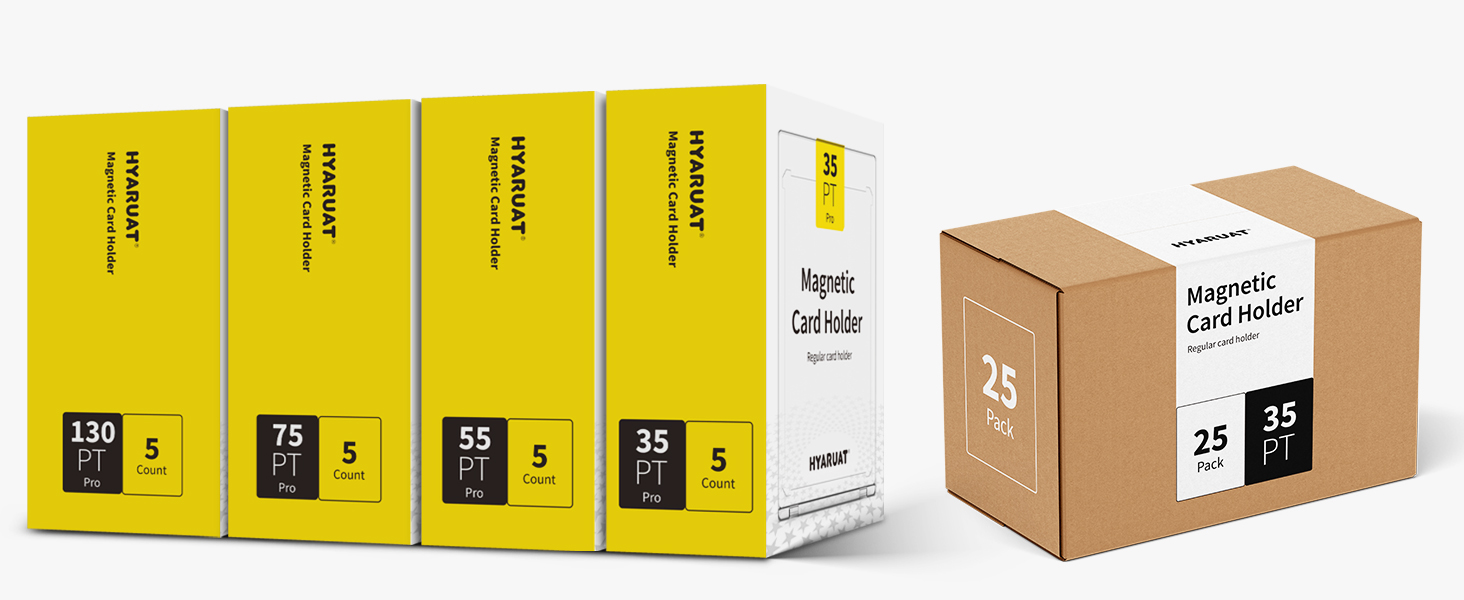 Amazon.com: HYARUAT 35pt Magnetic Card Holders for Trading Cards - White Clear One Touch Hard ...