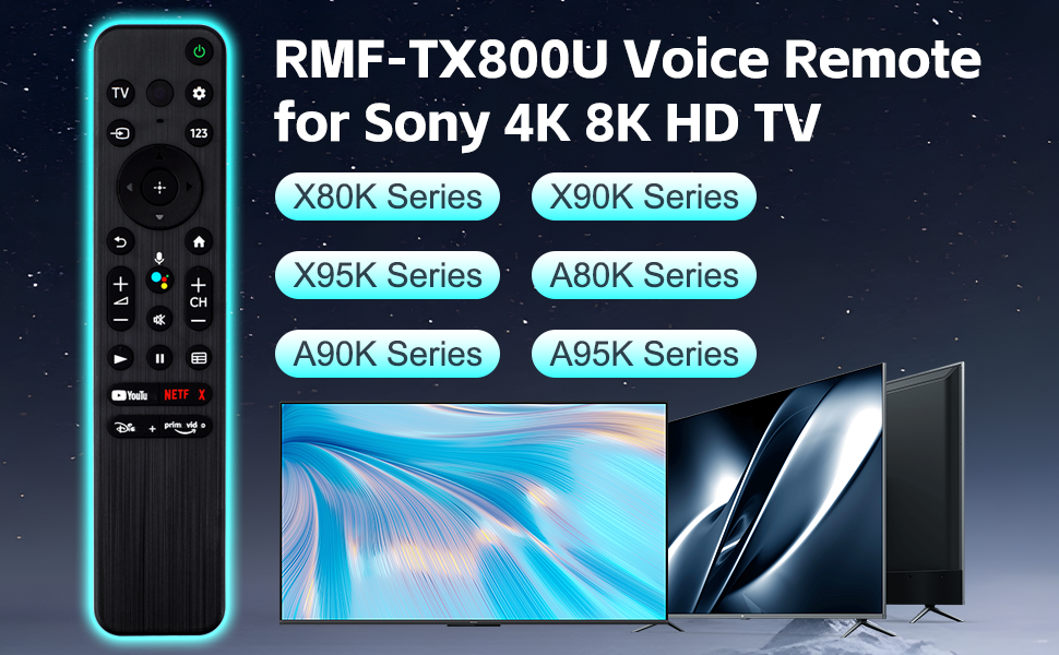 Amazon.com: New RMF-TX800U Replacement TV Voice Remote Control, Compatible for Sony TV 4K 8K ...