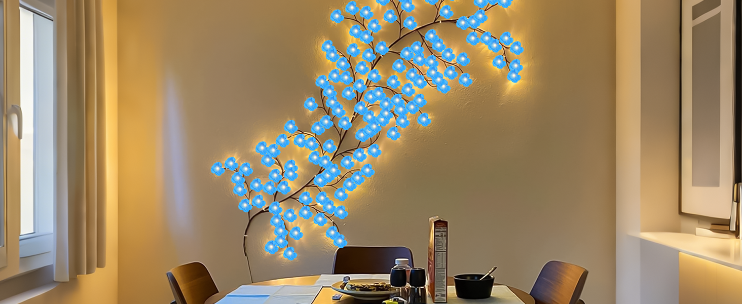 Amazon.com: Cherry Enchanted Willow Vine Lights, 7.55FT 144LED Blue Cherry Blossom Tree Branch ...