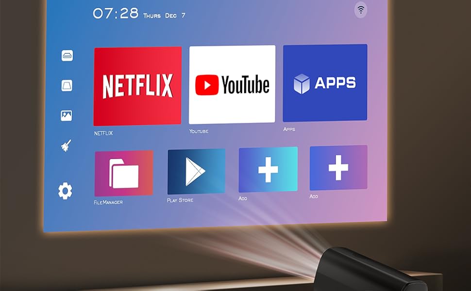 Amazon.com: BOXPUT P30 Mini Projector 4K 720P Portable Projector with WiFi and Bluetooth Android ...