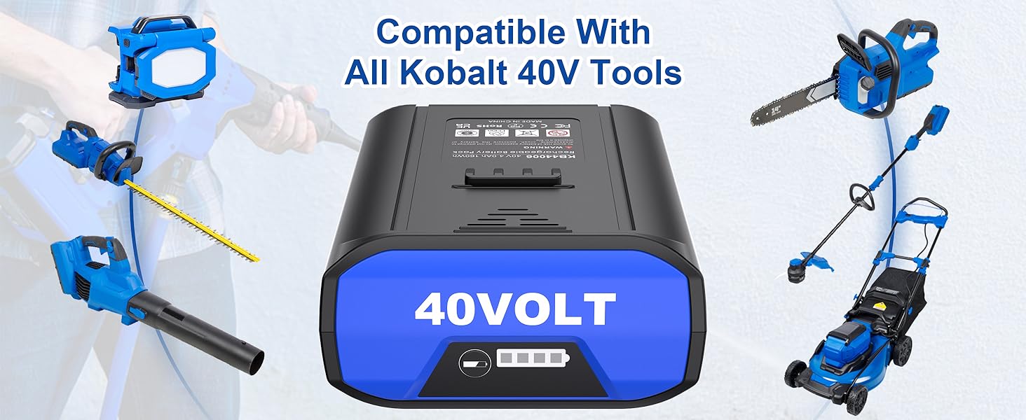 Amazon.com: New 40V 4000Mah Battery Replacement for Kobalt 40V 4.0ah Rechargeable Lithium Ion ...