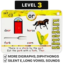 Amazon.com: Phonics Flash Cards - Learn to Read in 20 Phonic Stages - Digraphs CVC Blends Long ...