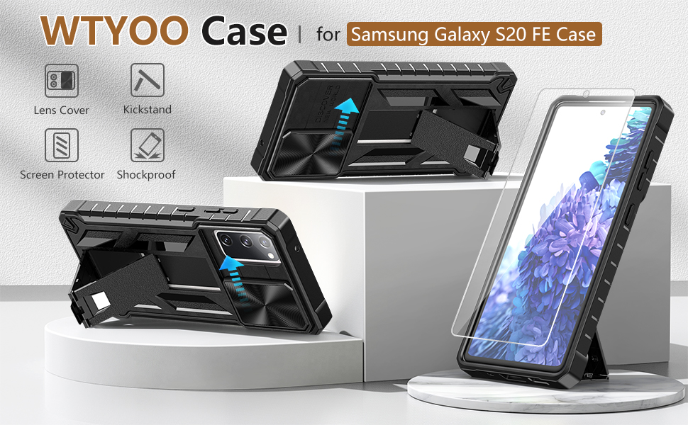 Amazon.com: WTYOO for Samsung Galaxy S20-FE Case: Military Grade Drop Proof Protection Mobile ...