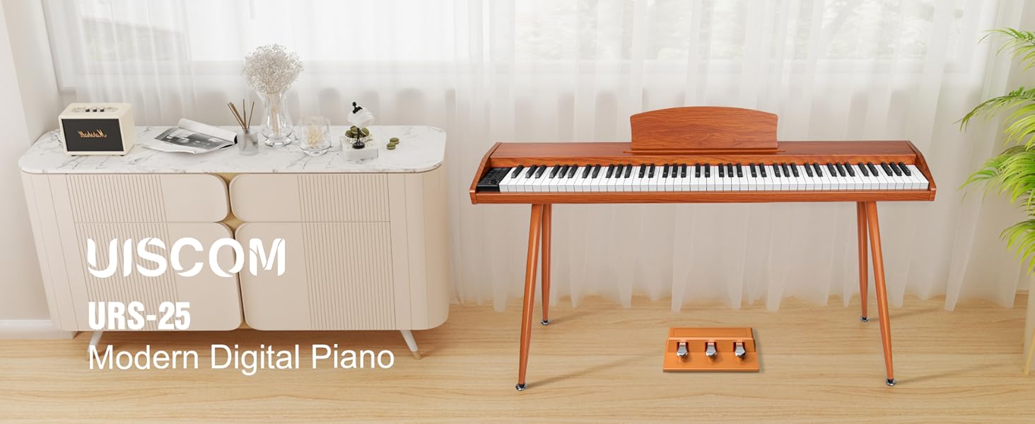 Amazon.com: UISCOM Digital Piano Keyboard 88 Key Semi-Weighted for Beginners,Full Size Electric ...
