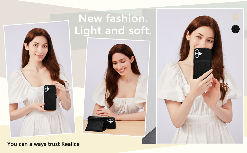 Amazon.com: Keallce Case for iPhone 16 Pro Max 6.9'' Case Wallet, Crossbody Zipper Purse with ...