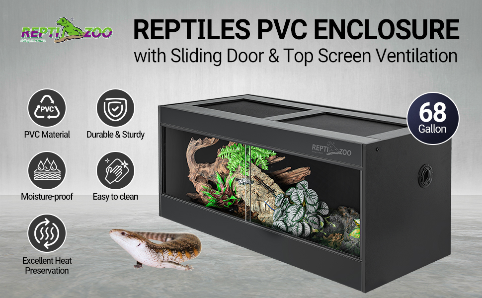 Amazon.com : REPTI ZOO 68 Gallon PVC Reptile Terrariums, 48x18x18 ...