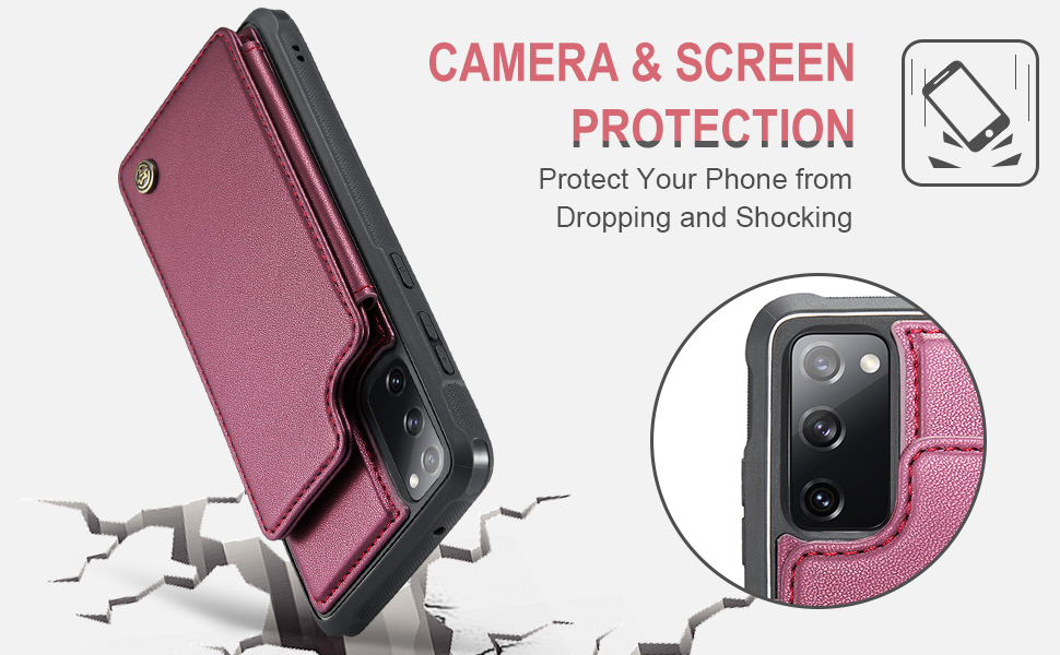 Amazon.com: Vinich Samsung Galaxy S20 FE Case with Card Holder, Samsung S20 FE Wallet Case for ...