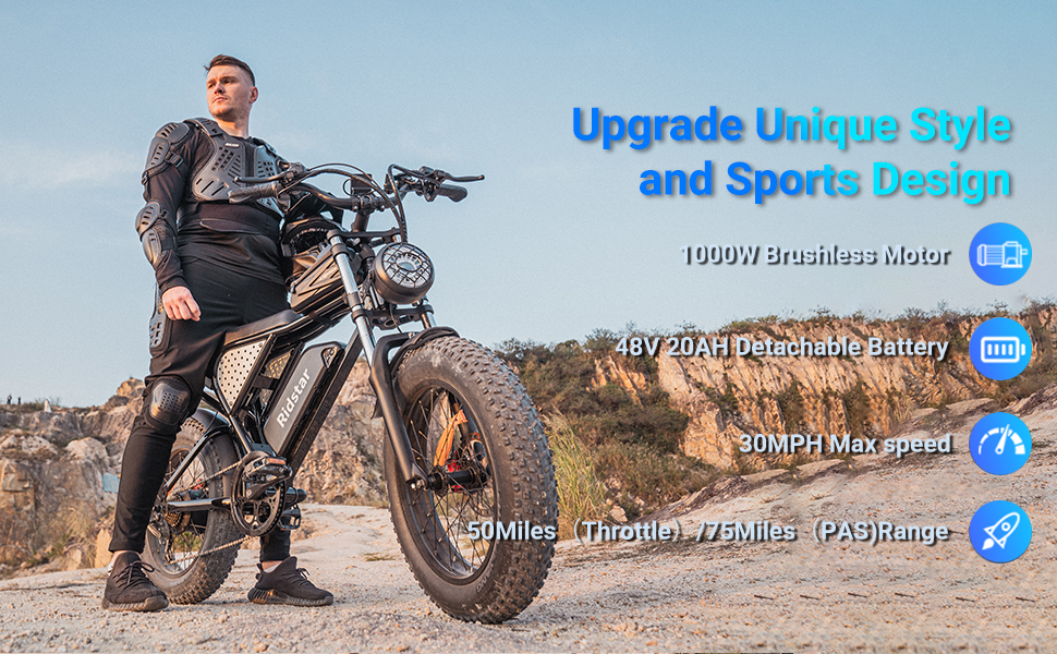 Amazon.com : BENIFORE Electric Bike for Adults, 1000W/2000W, 25/30/35MPH Electric Dirt Bike, 48V ...