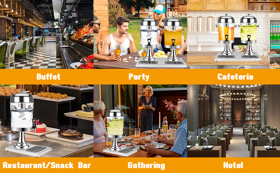 Amazon.com | JopaihoVie 4.4 Gallon Drink Dispenser – Iced Drink Dispenser with Ice Core for ...