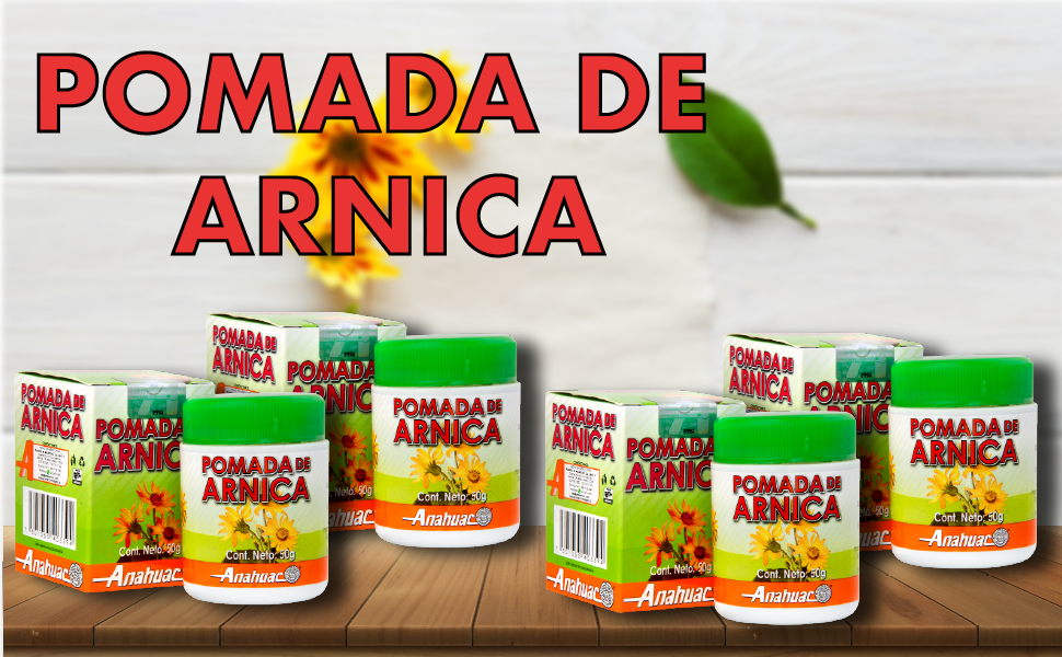 ANAHUAC Pomada de Árnica, Alcanfor y Guayacol, Paquete 4 pzas, 50 g c/u, Alivio Rápido para ...