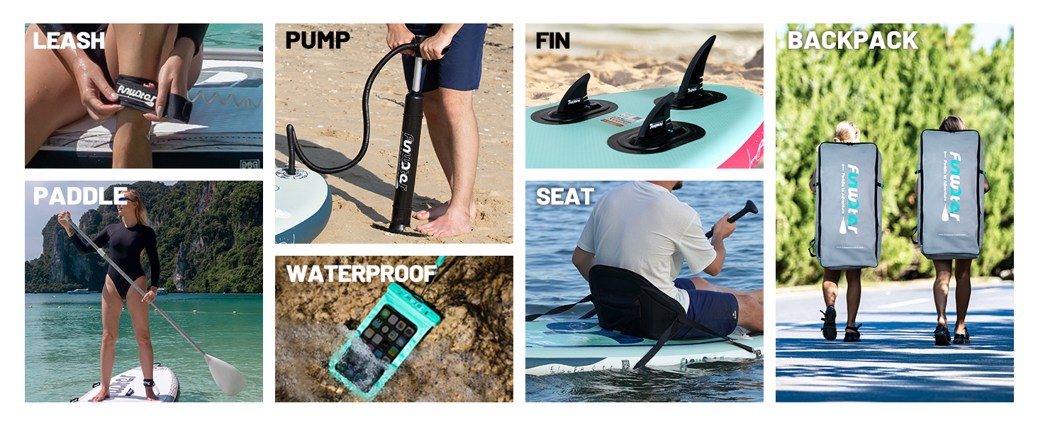 FunWater Inflatable Stand Up Paddle Board Ultra-Light Inflatable ...